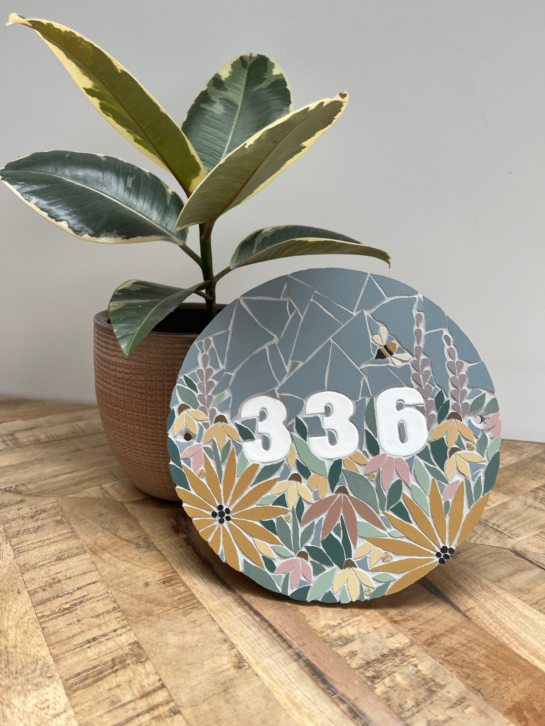 Wild Flowers Design summer Mosaic Door Number - Etsy