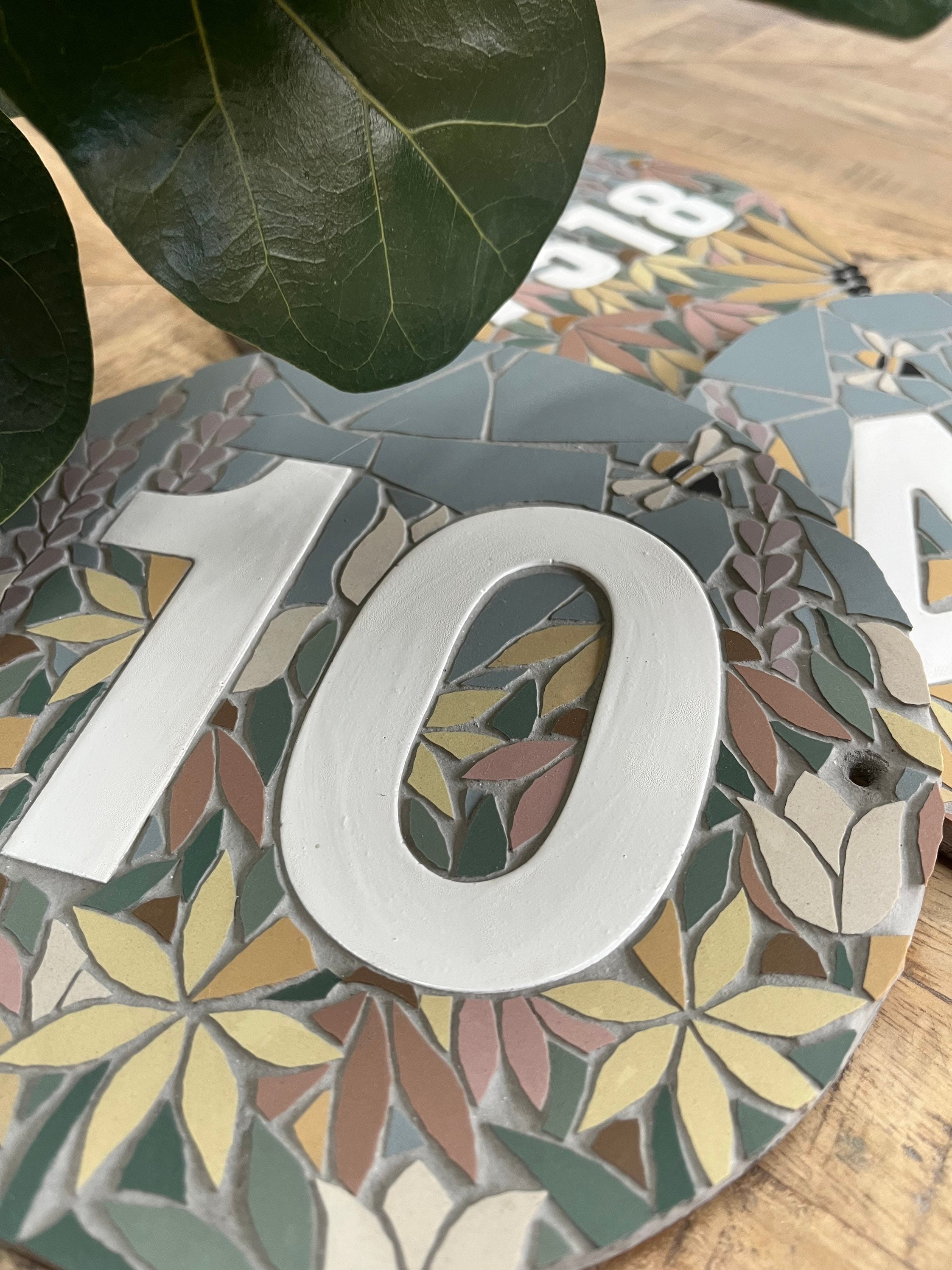 Wild Flowers Design spring Mosaic Door Number - Etsy