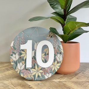 Wild Flowers Design - (spring) - Mosaic Door Number - Etsy UK