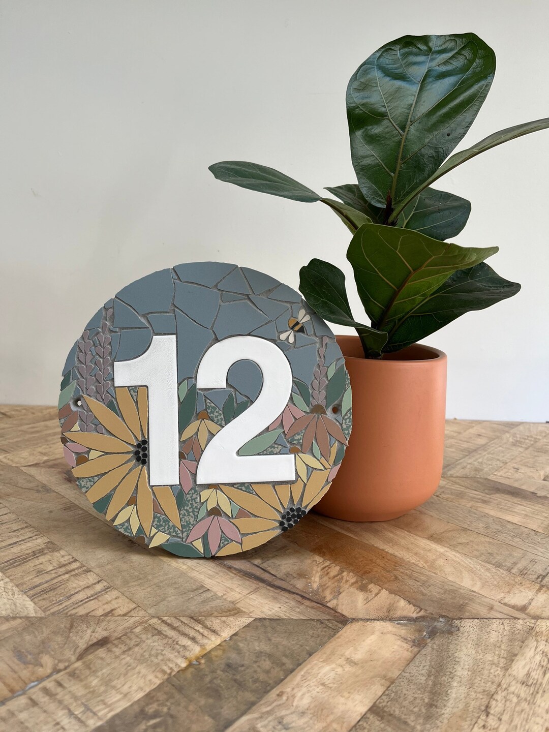 Wild Flowers Design summer Mosaic Door Number - Etsy