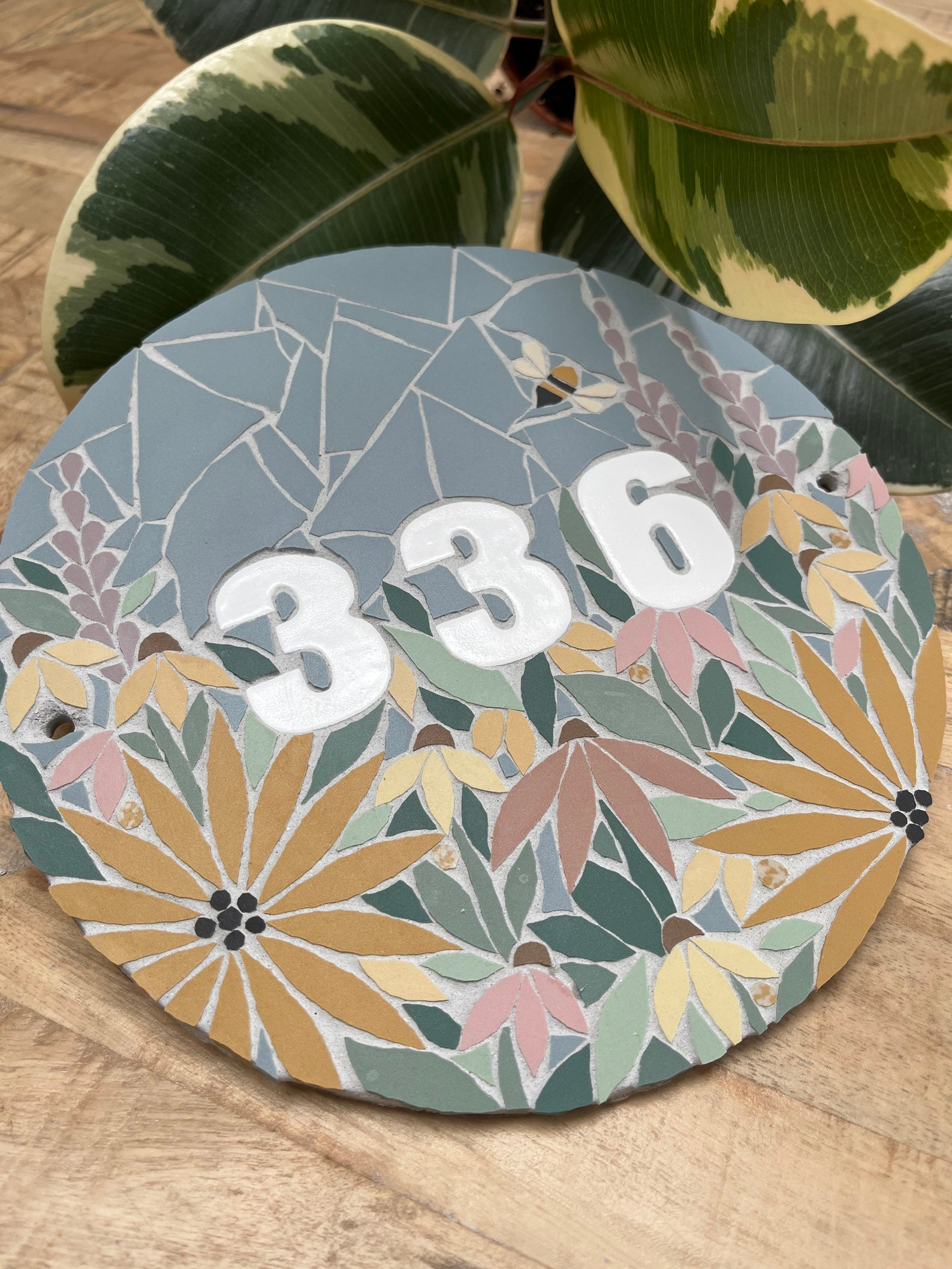 Wild Flowers Design summer Mosaic Door Number - Etsy