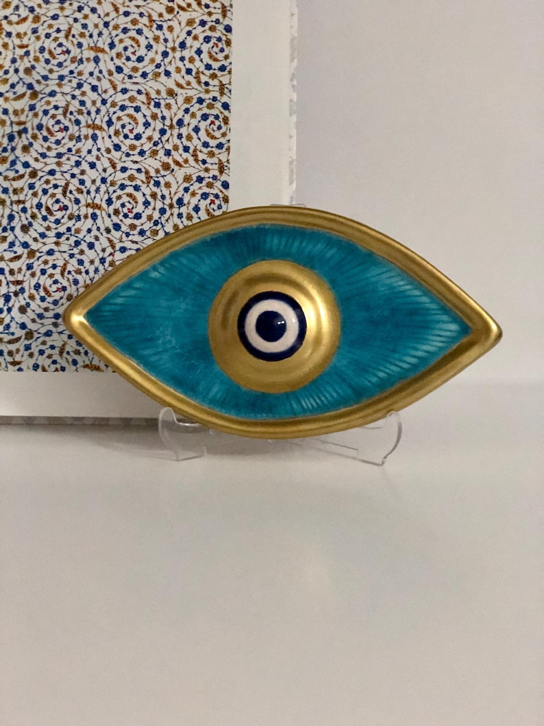 Ceramic Evil Eye Wall Decor, Turquoise Ceramic Wall Art, Evil Eye Decor ...