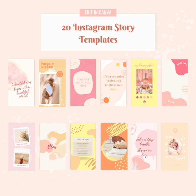 65 Bright Boho Instagram Bundle Templates | Instagram Post, Story ...