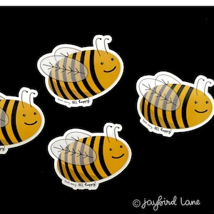 Cute Bee Sticker, Bumblebee Sticker, Honeybee Decal, Water Bottle Decal ...