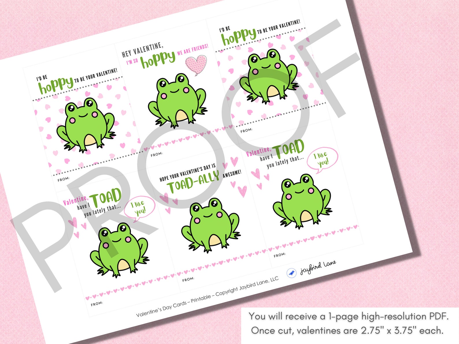 Printable Frog Valentines, Kid Valentine, INSTANT DIGITAL DOWNLOAD - Etsy
