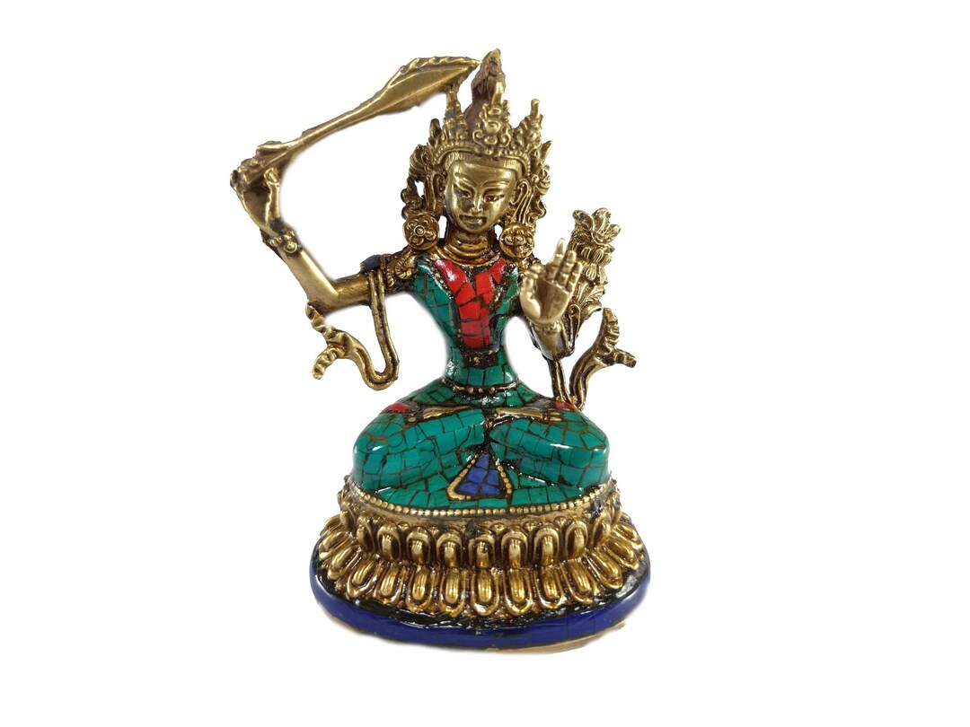 4-inch Statue of Manjushri, Stone Setting - Etsy