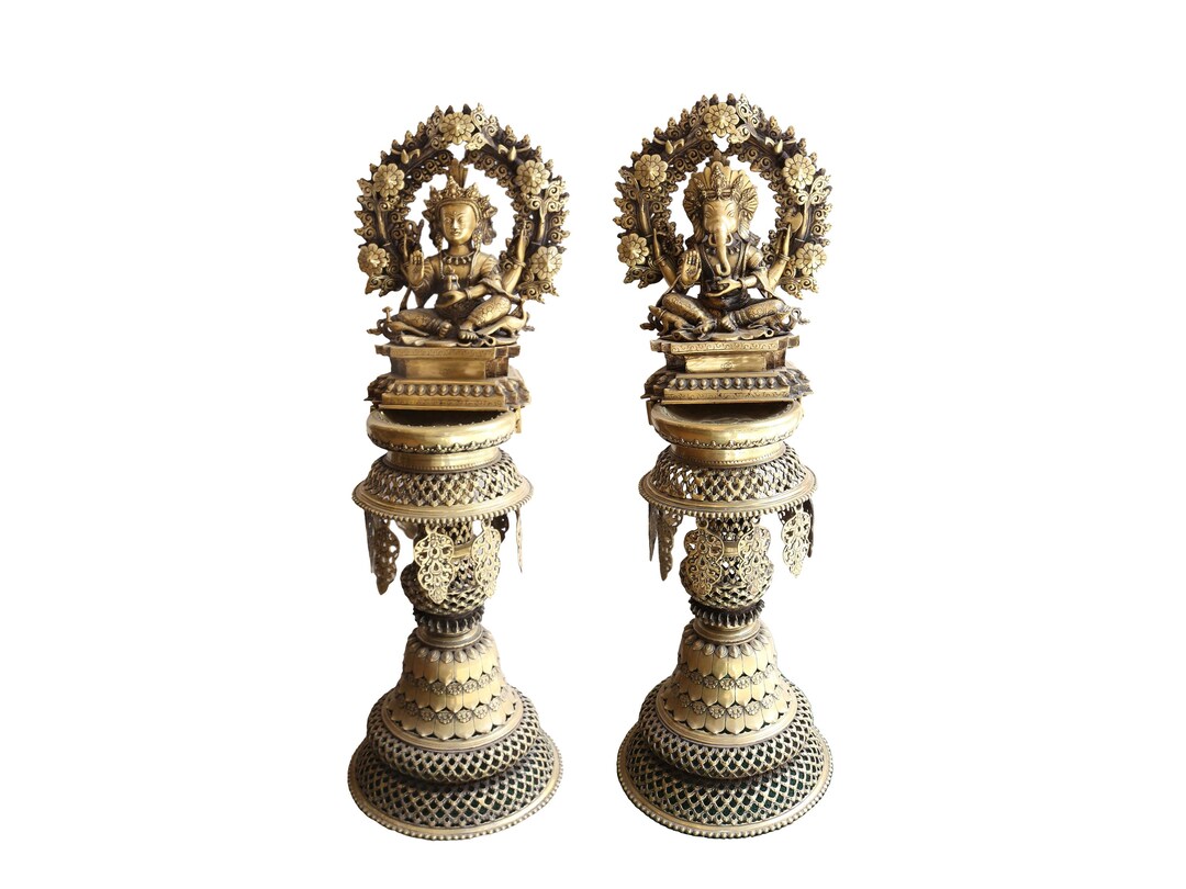 35-inch Statue of Panas Ganesh and Kumar, Oil Lamp, Sukunda, Panas - Etsy