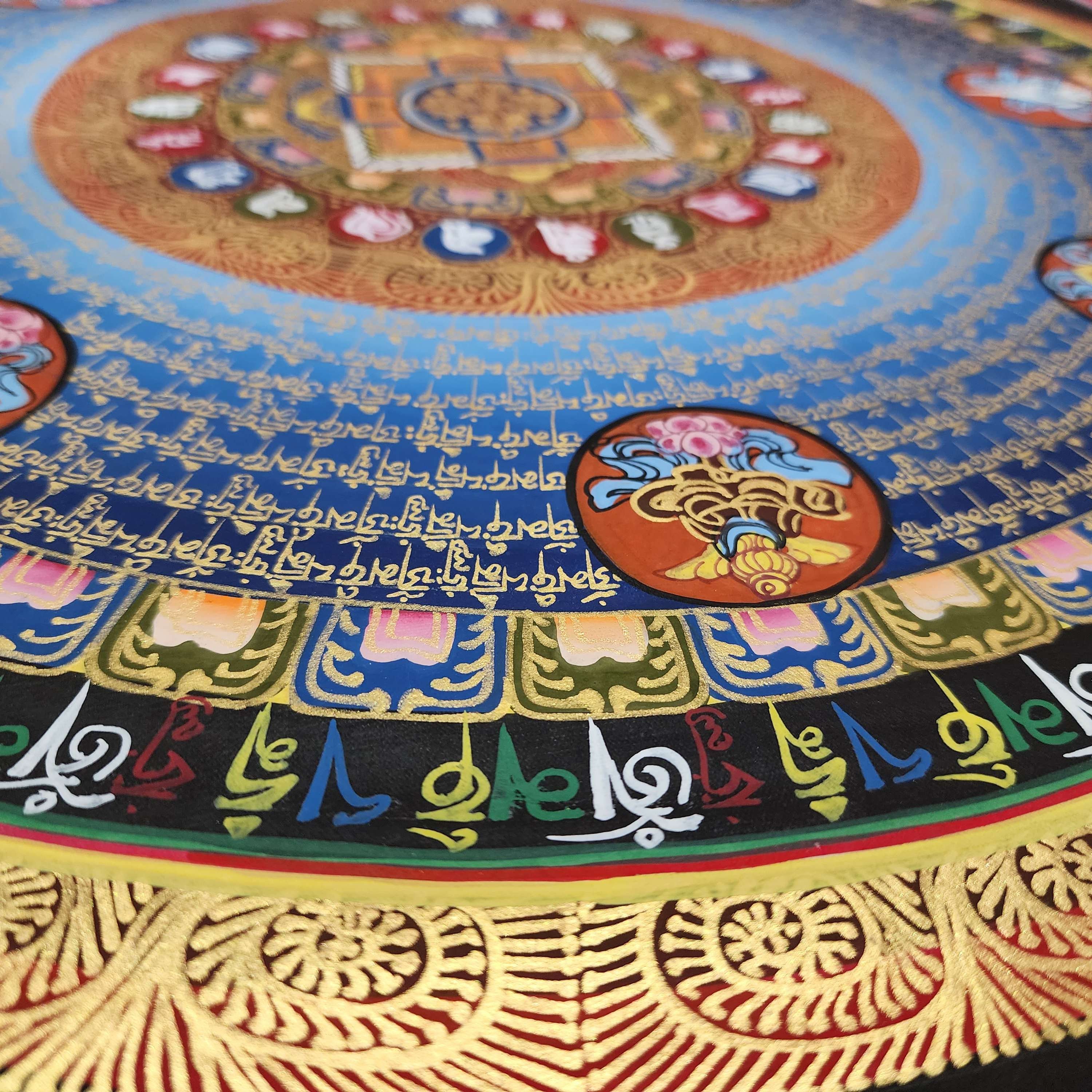 21 Inch Mantra Mandala Thangka With Double Dorje at Center - Etsy