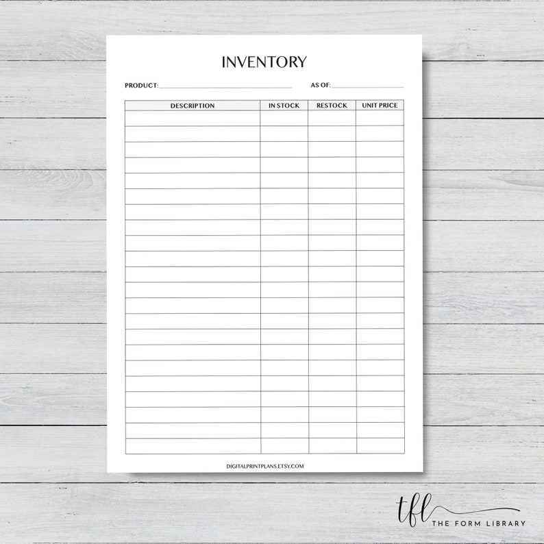Simple Inventory List | Printable Inventory Management Tracker ...