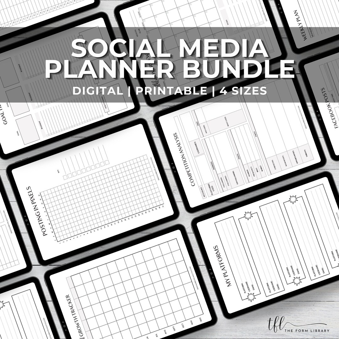 Social Media Content Calendar Planner | Social Media Kit | Social Media ...
