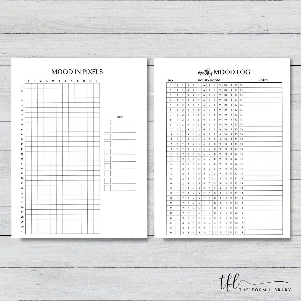 Mood in Pixels Tracker Year in Pixels Tracker Annual Mood Tracker Mood ...