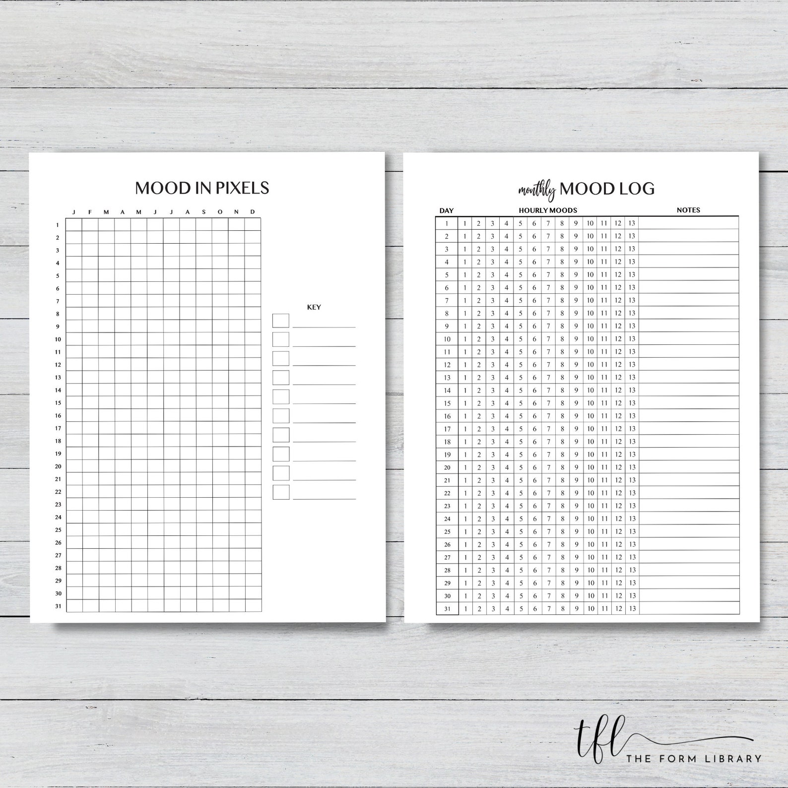 Mood in Pixels Tracker | Year in Pixels Tracker | Annual Mood Tracker ...