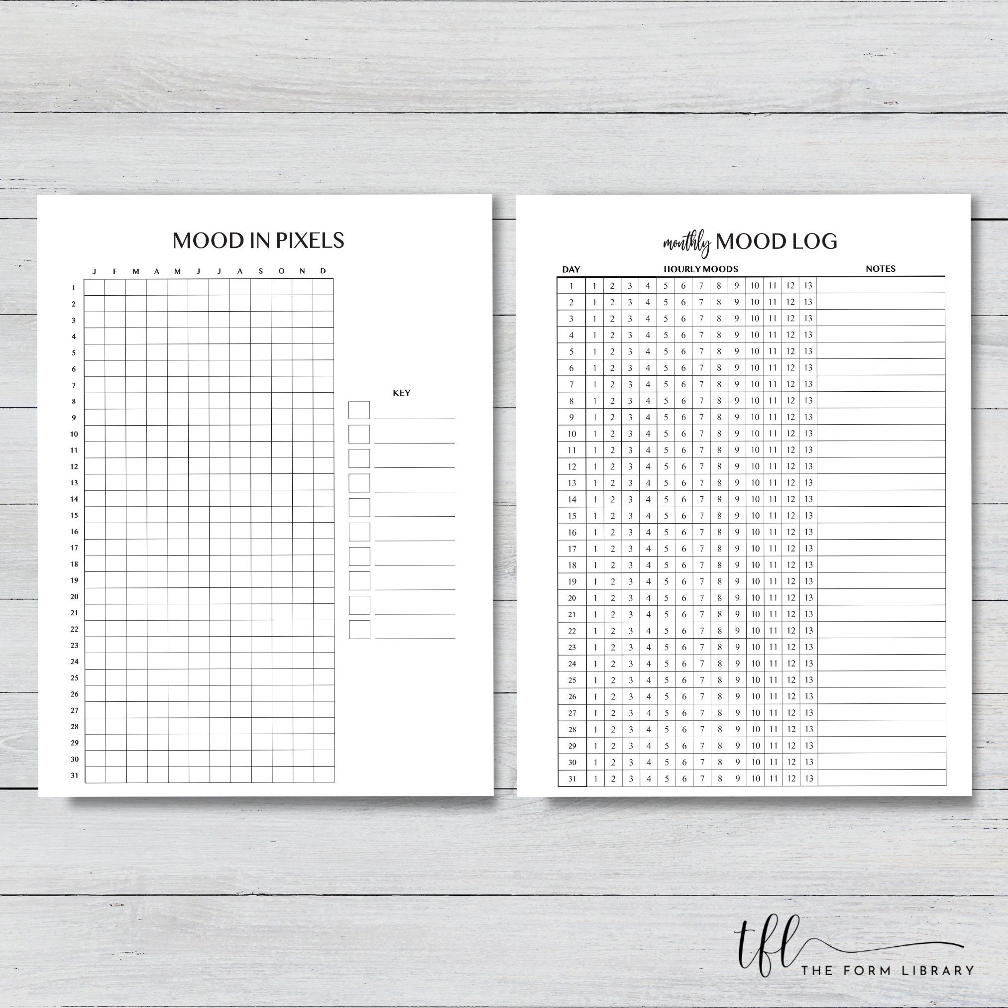 Mood in Pixels Tracker | Year in Pixels Tracker | Annual Mood Tracker ...