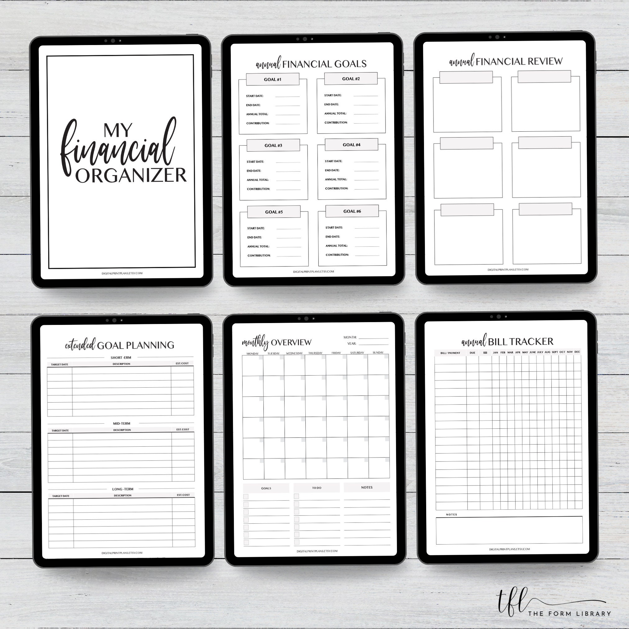 Financial Planner Bundle Paycheck Budget Planner Expense Tracker Net ...