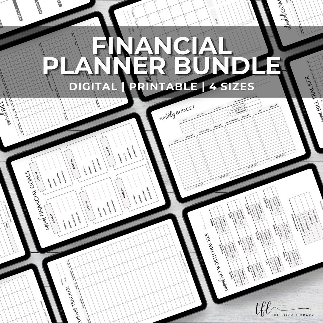 Financial Planner Bundle | Paycheck Budget Planner | Expense Tracker ...