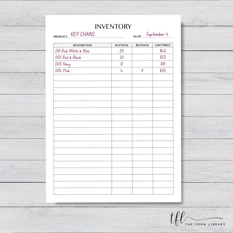 Simple Inventory List | Printable Inventory Management Tracker ...