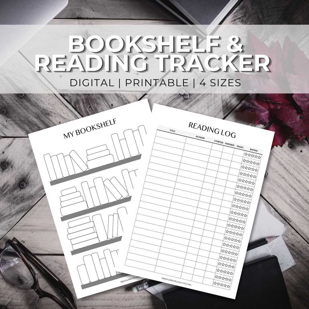 Bookshelf Tracker | Digital Reading Log | Reading Log Printable | Book ...