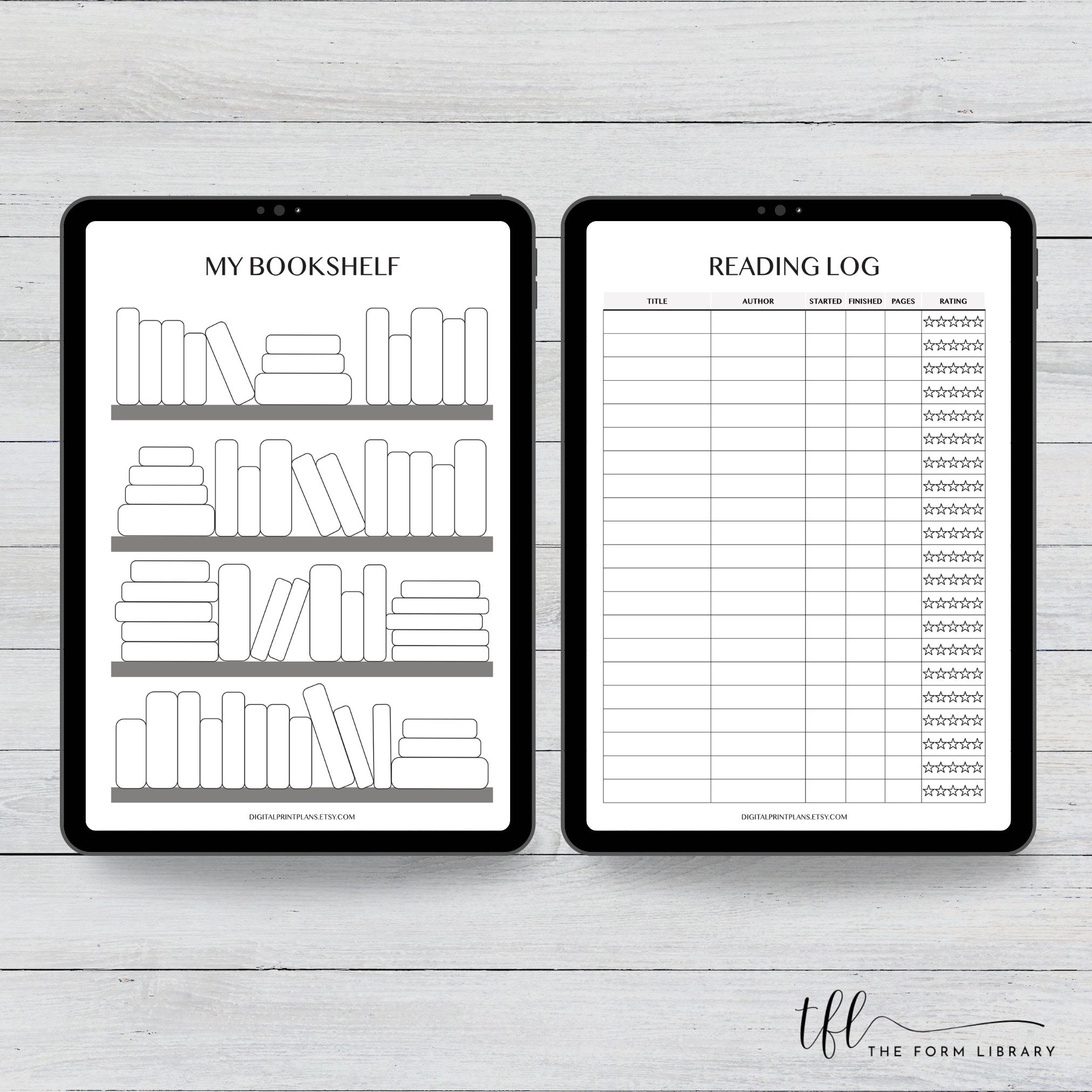 Bookshelf Tracker | Digital Reading Log | Reading Log Printable | Book ...