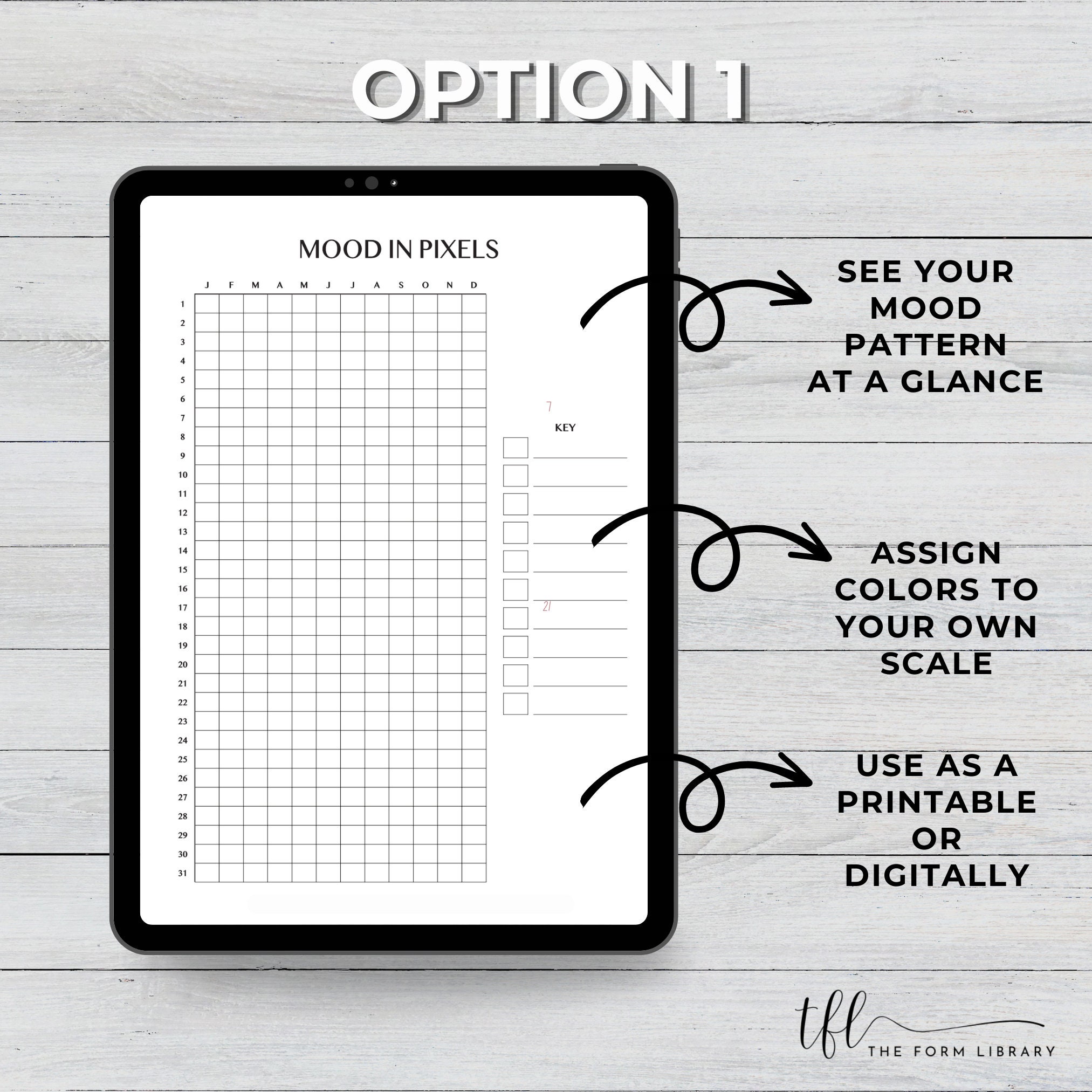 Mood in Pixels Tracker | Year in Pixels Tracker | Annual Mood Tracker ...