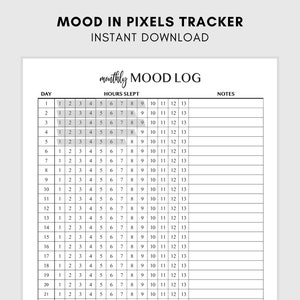 Mood in Pixels Tracker Year in Pixels Tracker Annual Mood | Etsy
