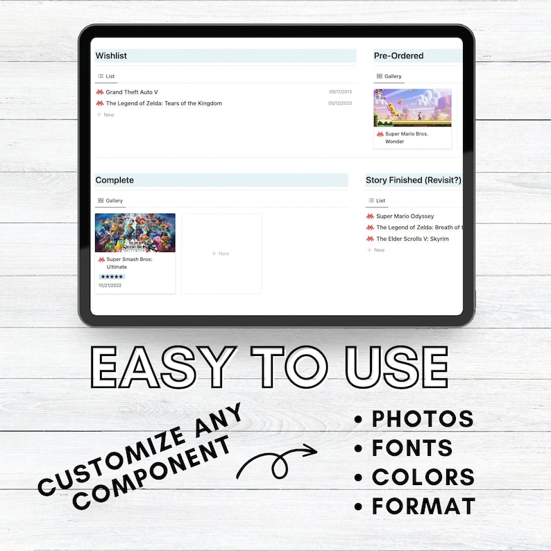 Notion Video Game Tracker | Notion Video Game Inventory | Notion ...