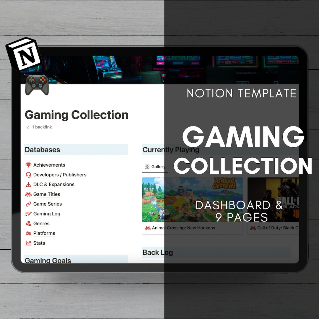 Notion Video Game Tracker | Notion Video Game Inventory | Notion Template | Game Collection ...