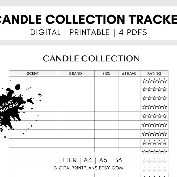 Inventory Log Candles - Etsy