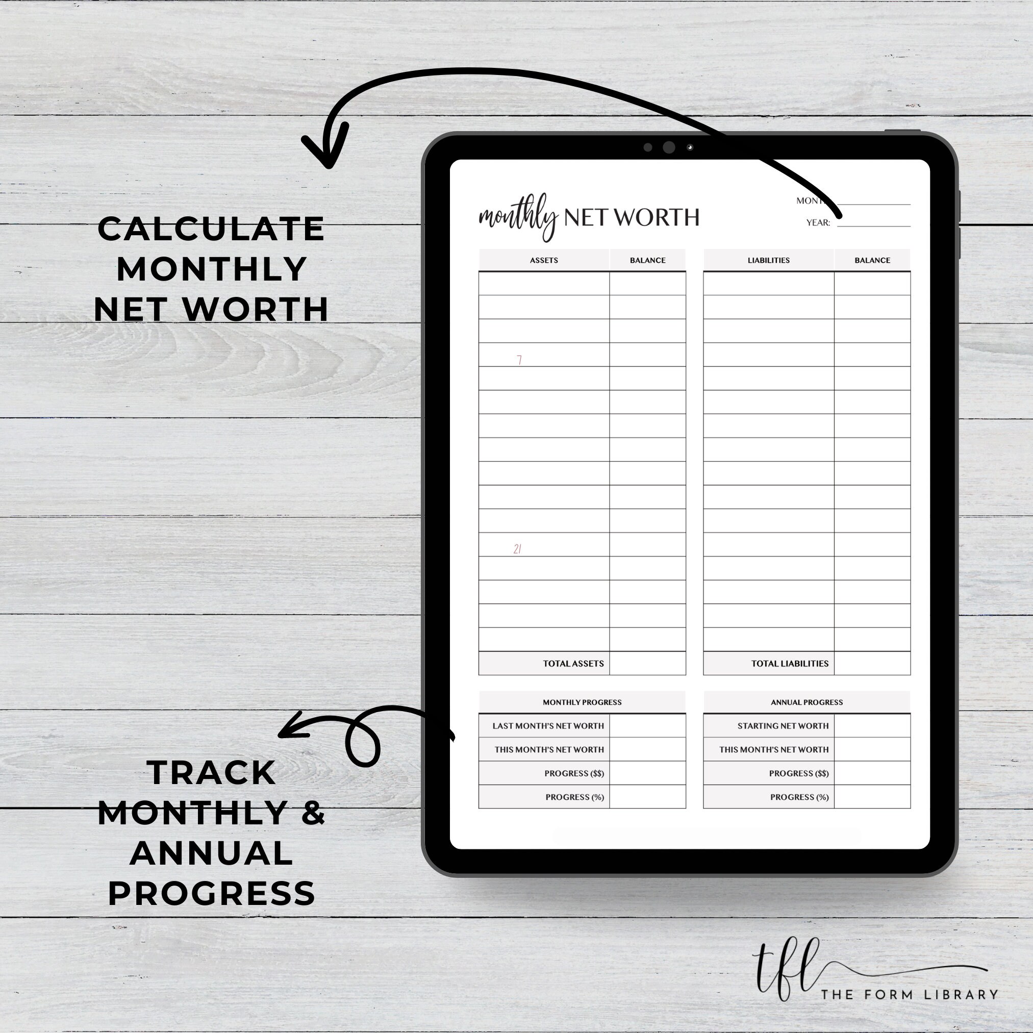 Net Worth Tracker Monthly Net Worth Calculator Buget by Paycheck Zero ...