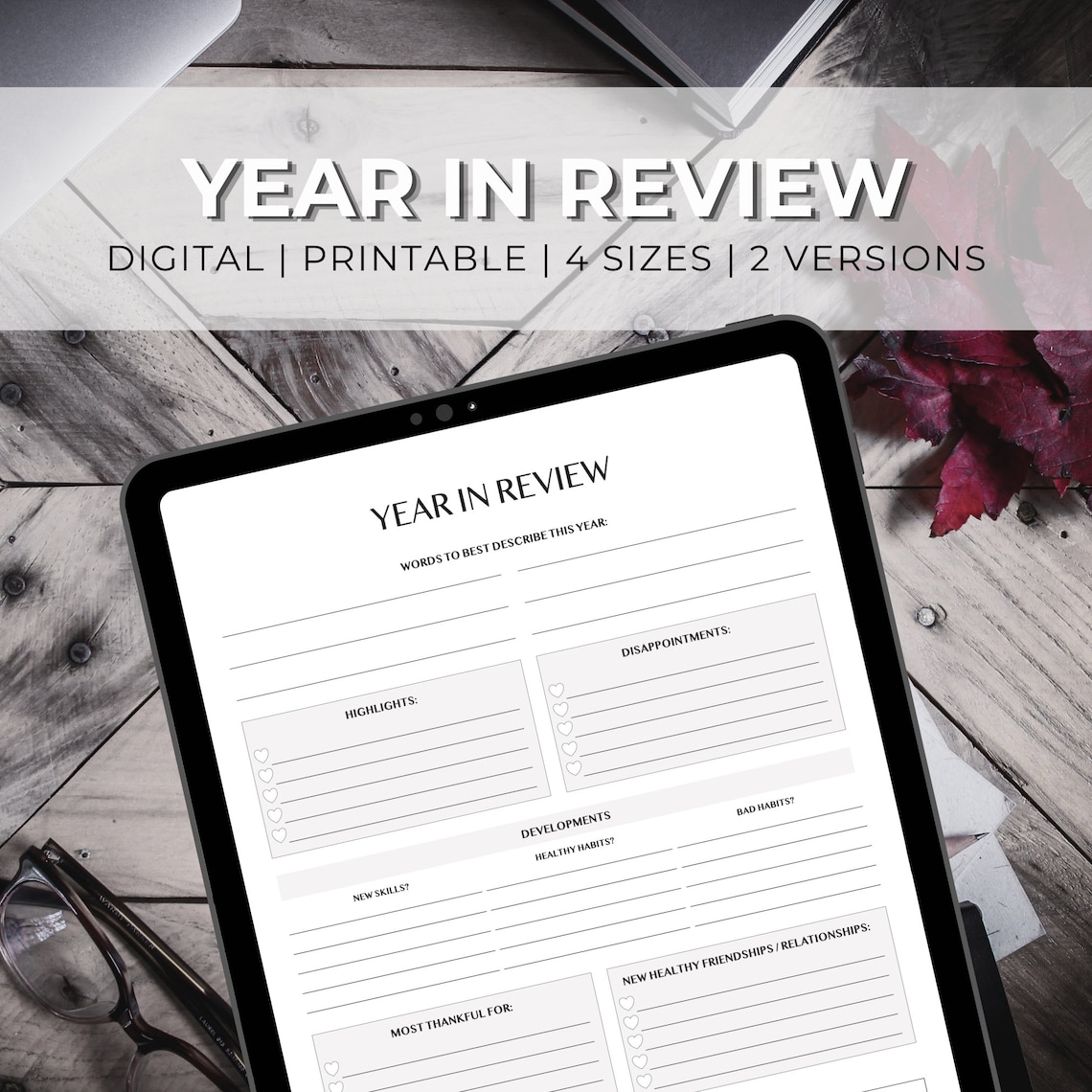 Year in Review Printable Annual Review Digital Yearly Review Annual ...