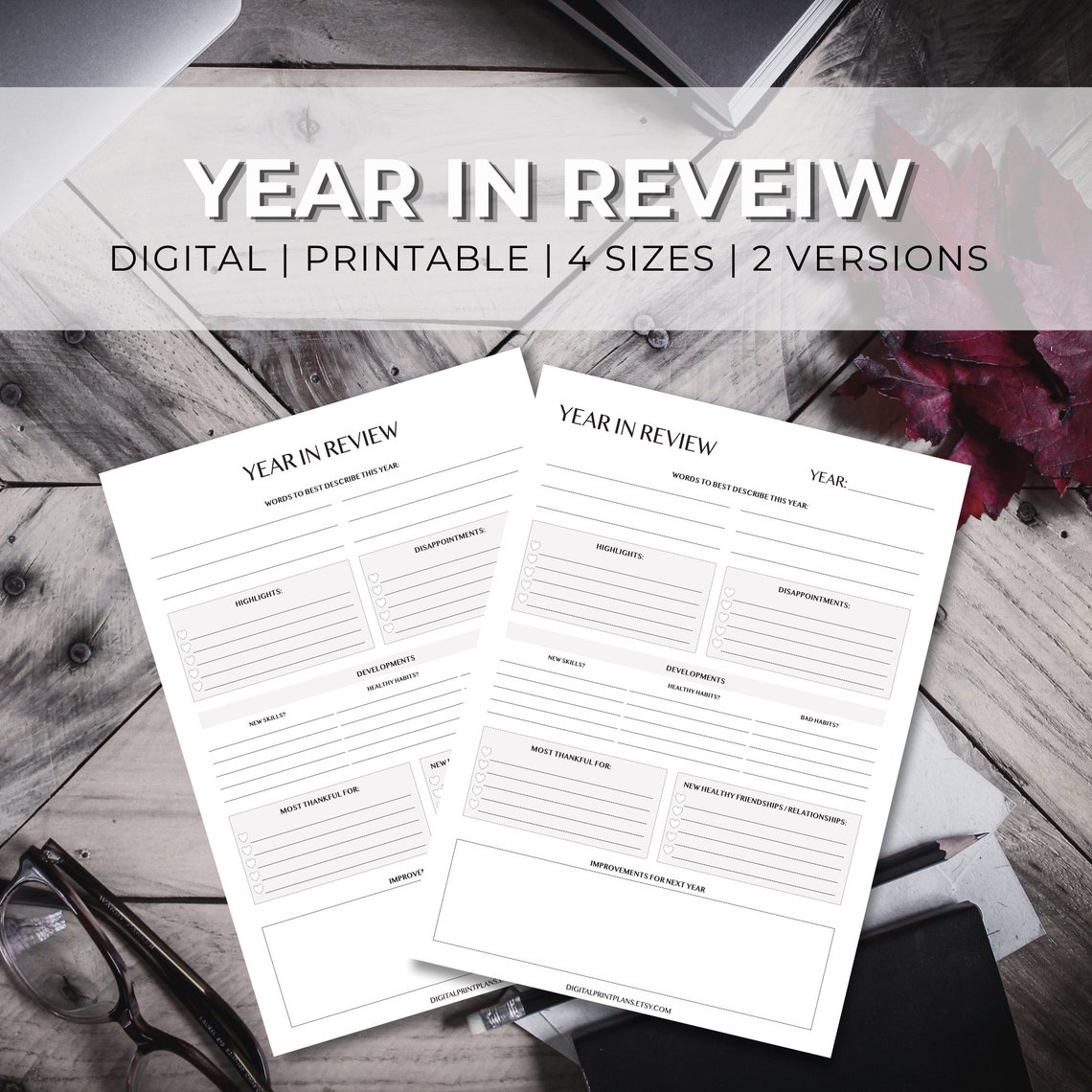 Year in Review Printable Annual Review Digital Yearly Review Annual ...