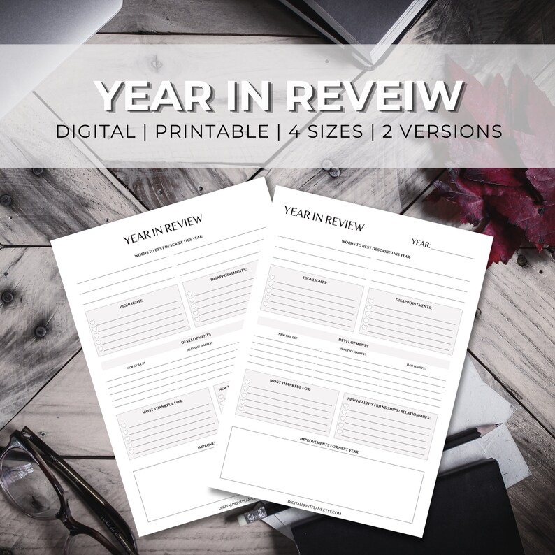 Year in Review | Printable Annual Review | Digital Yearly Review ...