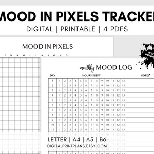 Mood in Pixels Tracker Year in Pixels Tracker Annual Mood | Etsy