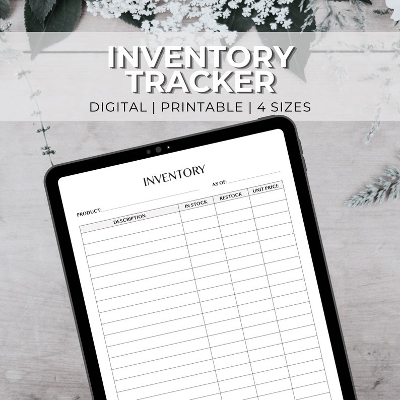 Simple Inventory List | Printable Inventory Management Tracker ...