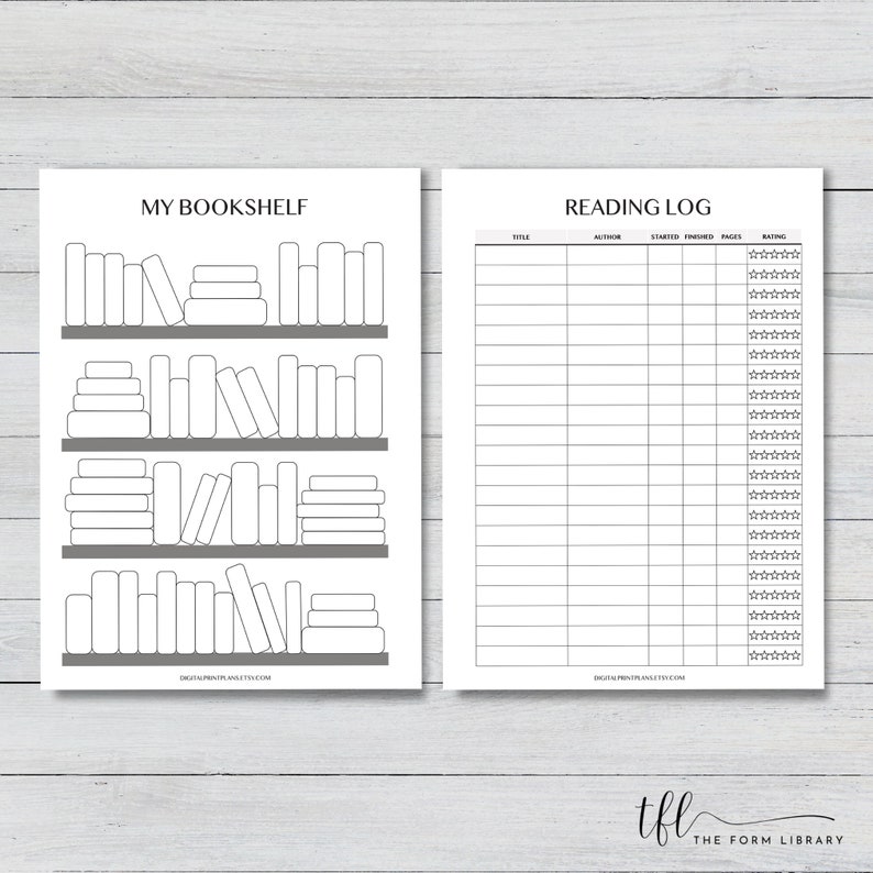 Bookshelf Tracker Digital Reading Log Reading Log - Etsy
