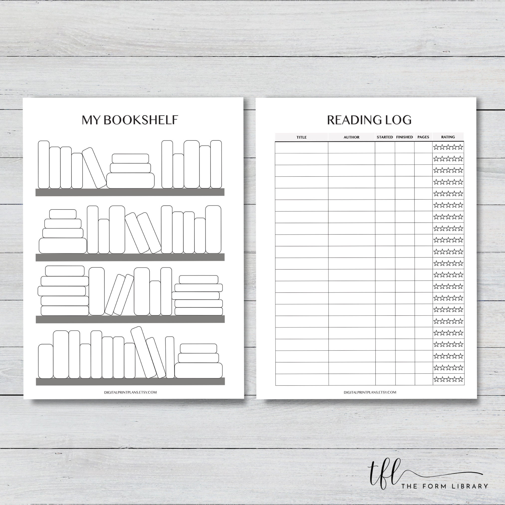 Bookshelf Tracker Digital Reading Log Reading Log - Etsy