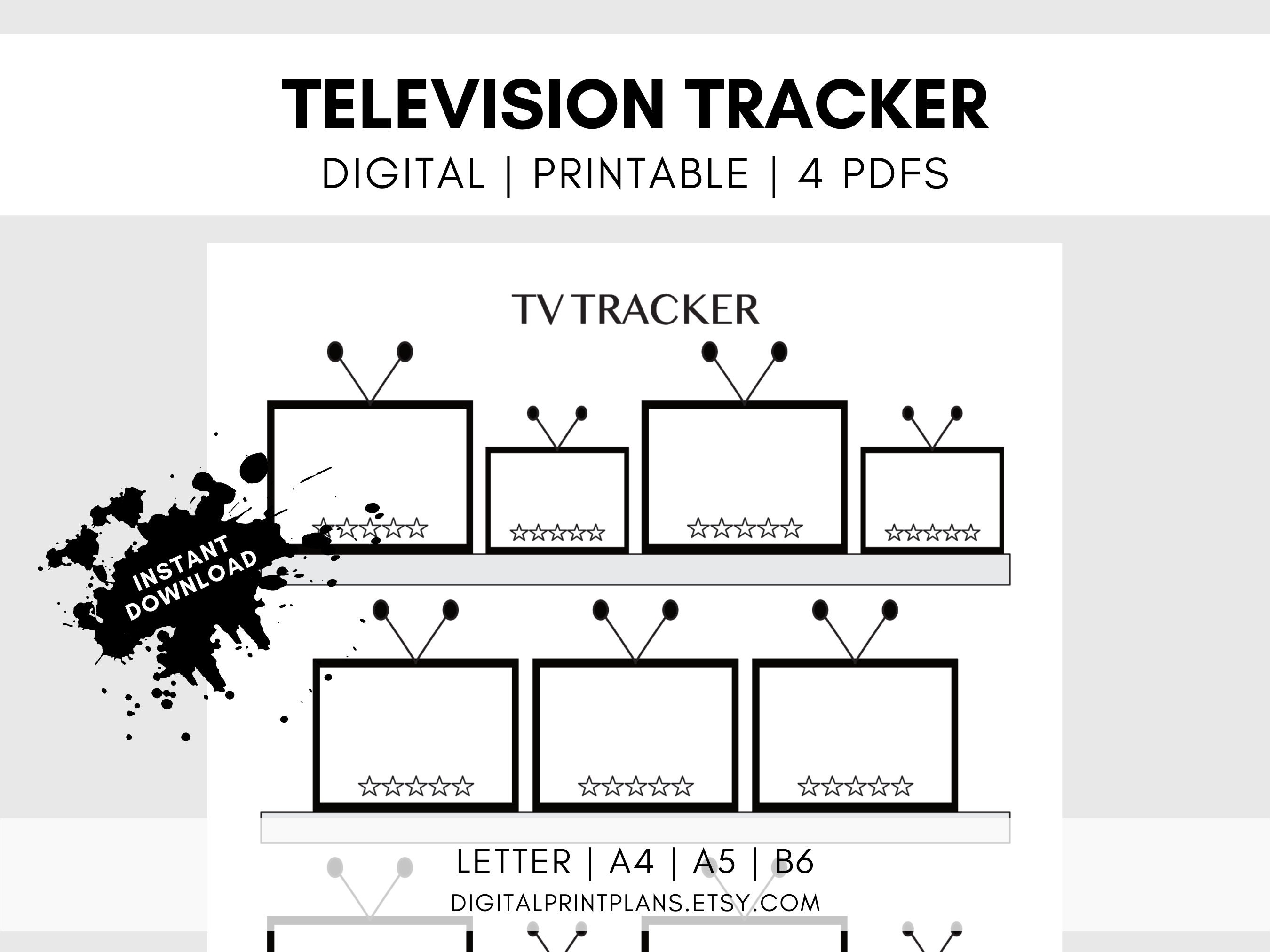 Minimalist Printable Television Tracker Digital TV Tracker - Etsy Canada