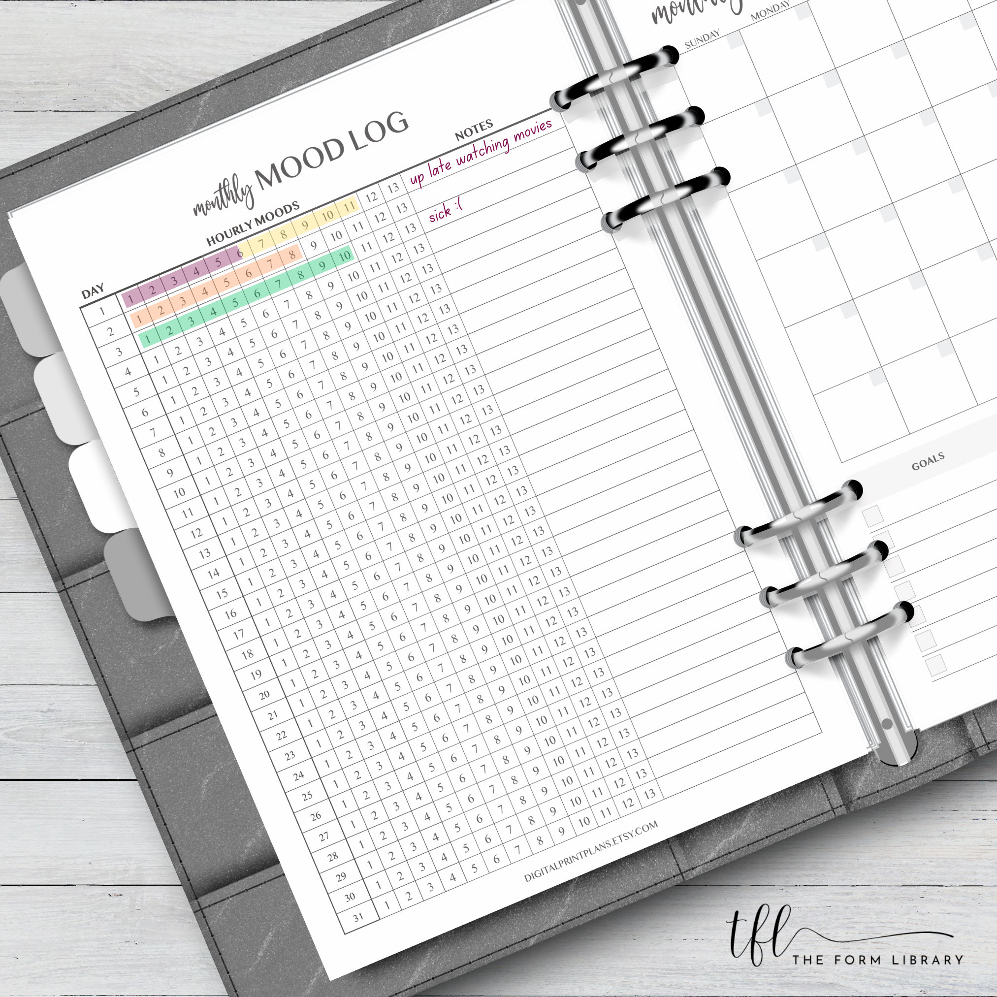 Mood in Pixels Tracker | Year in Pixels Tracker | Annual Mood Tracker ...