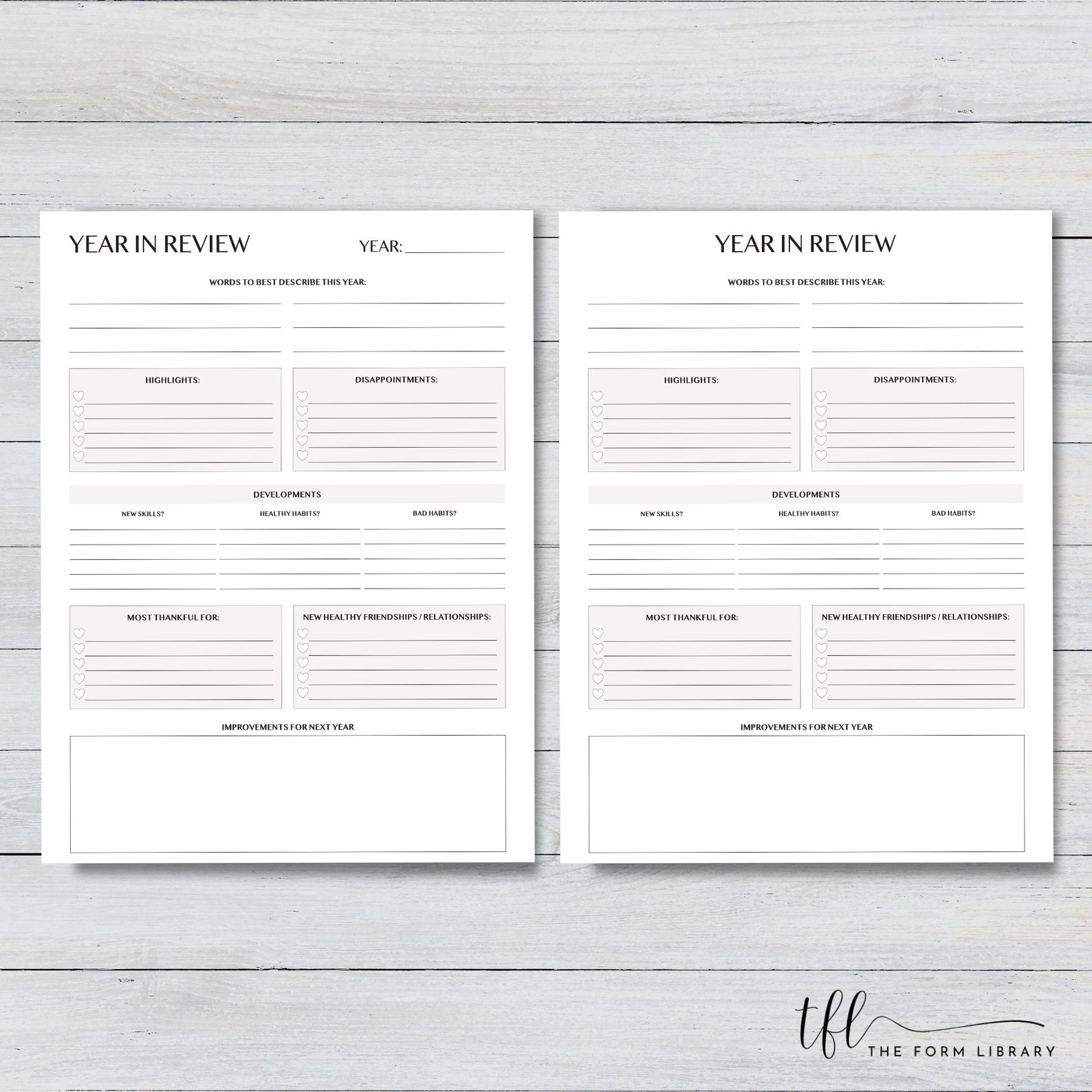 Printable Year in Review | Reflection, Goals (digital Download) - Etsy