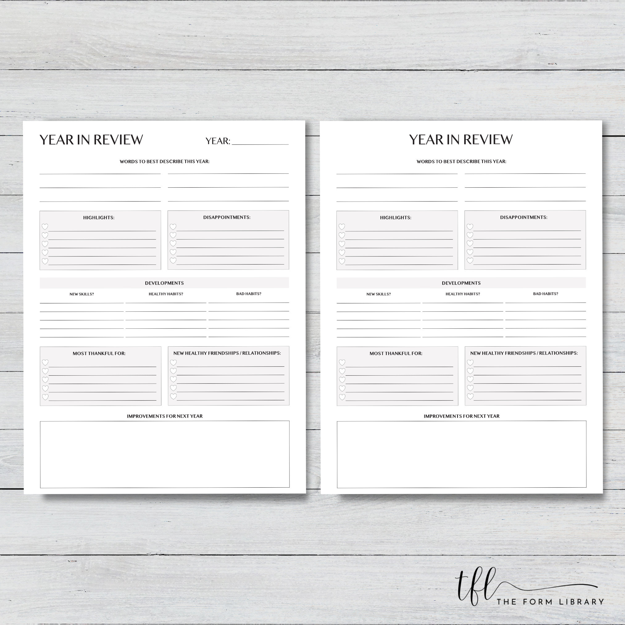 Year in Review | Printable Annual Review | Digital Yearly Review ...