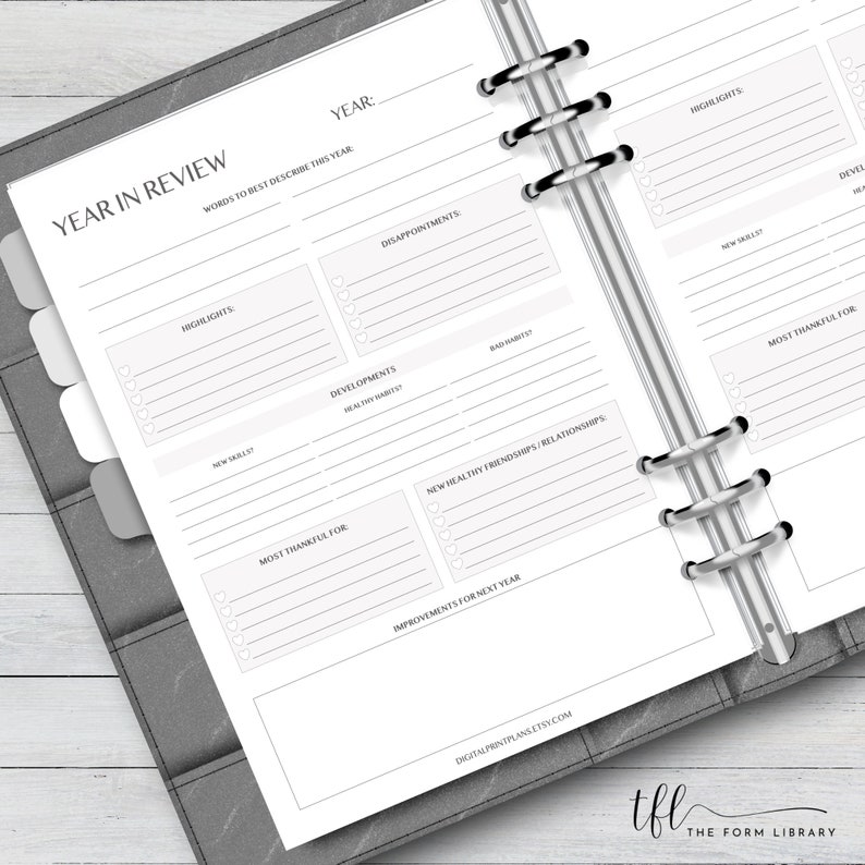 Printable Year in Review | Reflection, Goals (digital Download) - Etsy