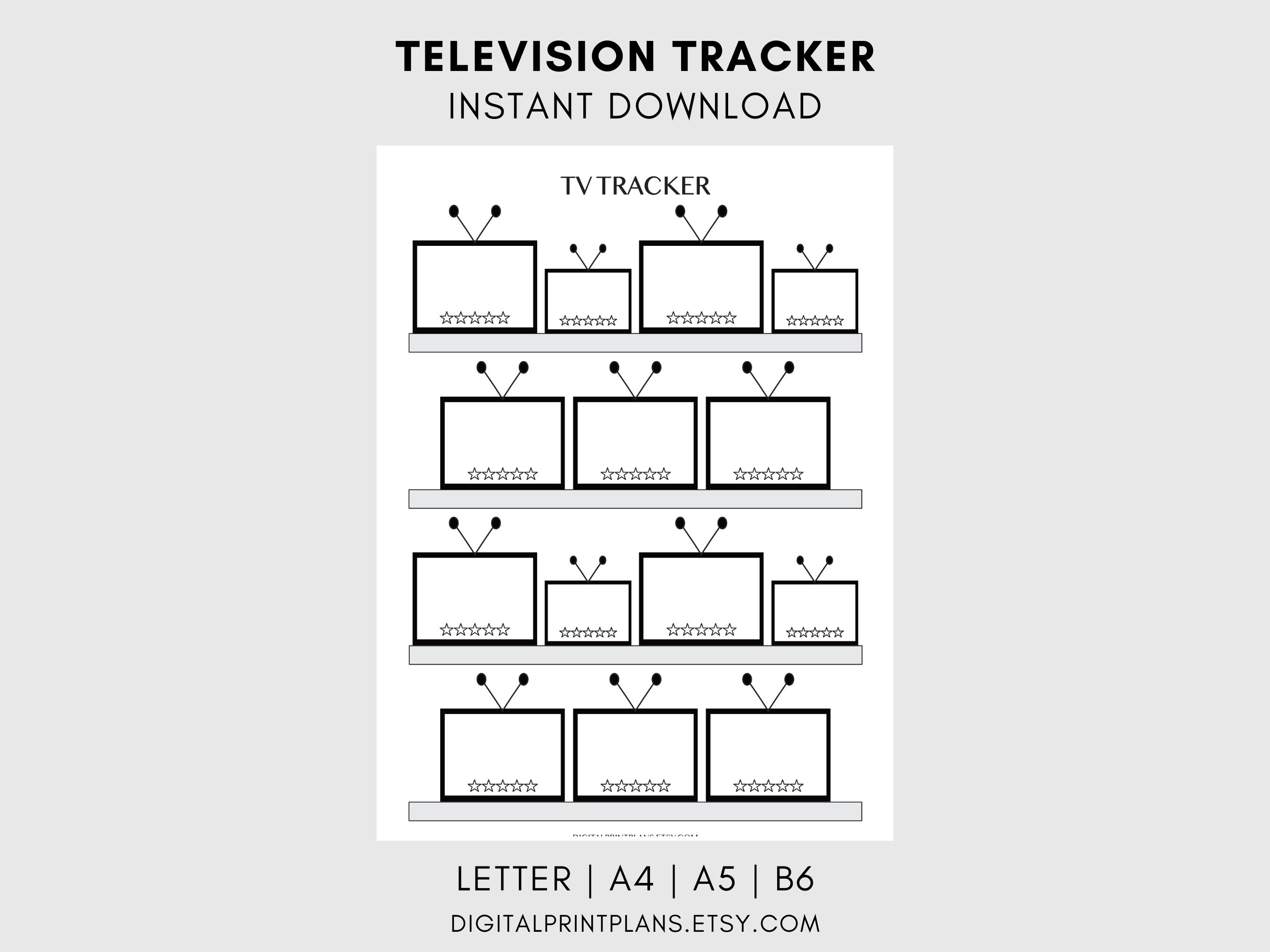 Minimalist Printable Television Tracker Digital TV Tracker - Etsy Canada