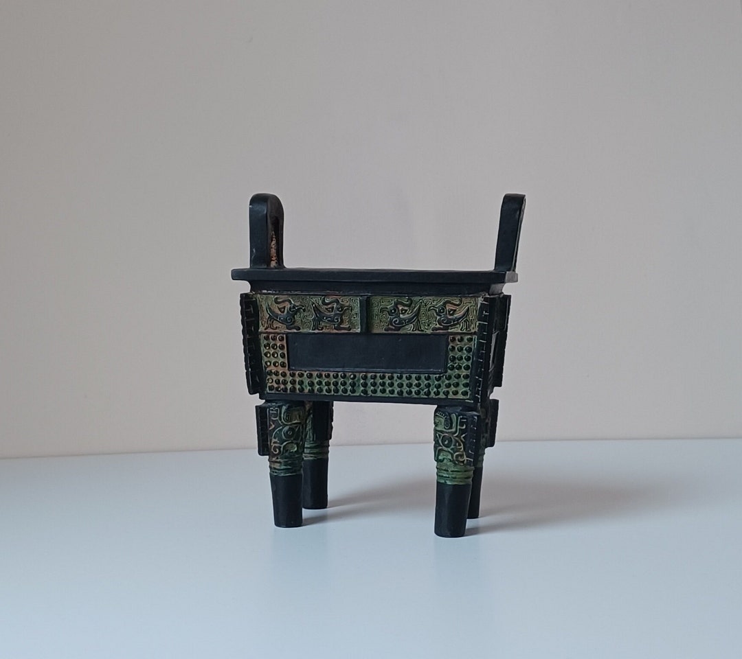Chinese Ritual Bronze Vessel Fang Ding - Etsy