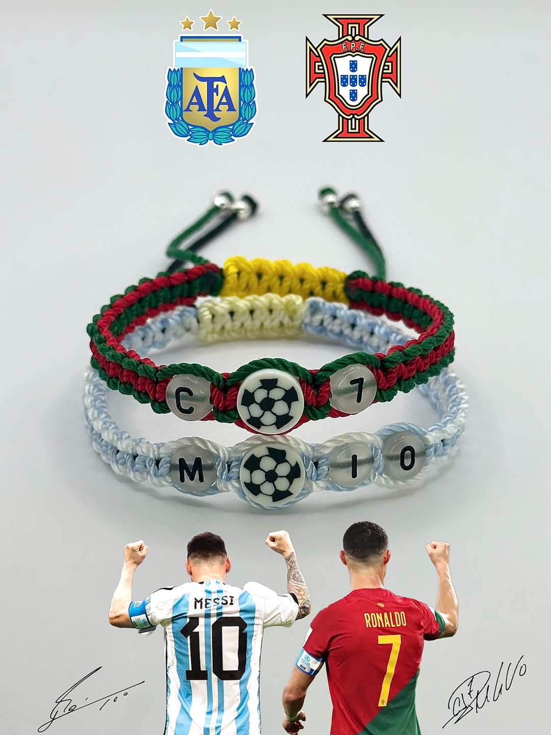 Messi/ronaldo Bracelet - Etsy