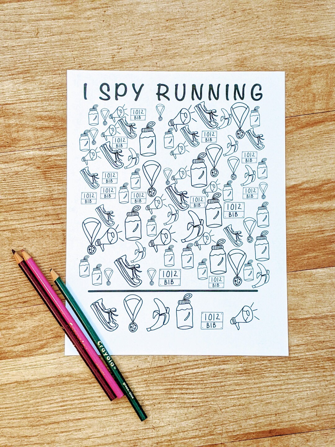 I Spy Running Runners Fun Digital Download Game Printable Coloring Page ...