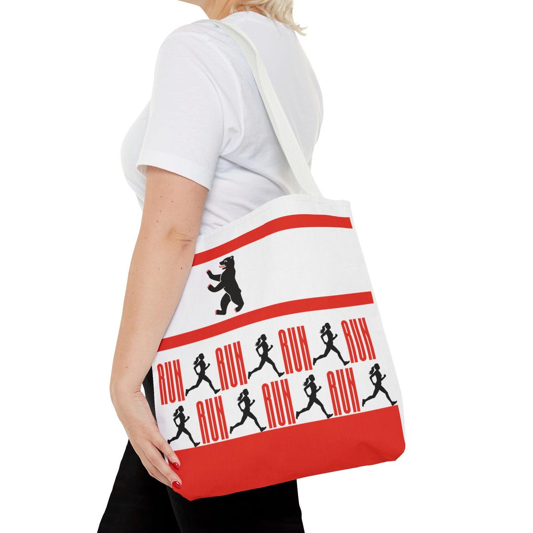 Berlin Marathon Inspired Tote Bag, Women Runners With Berlin Design ...