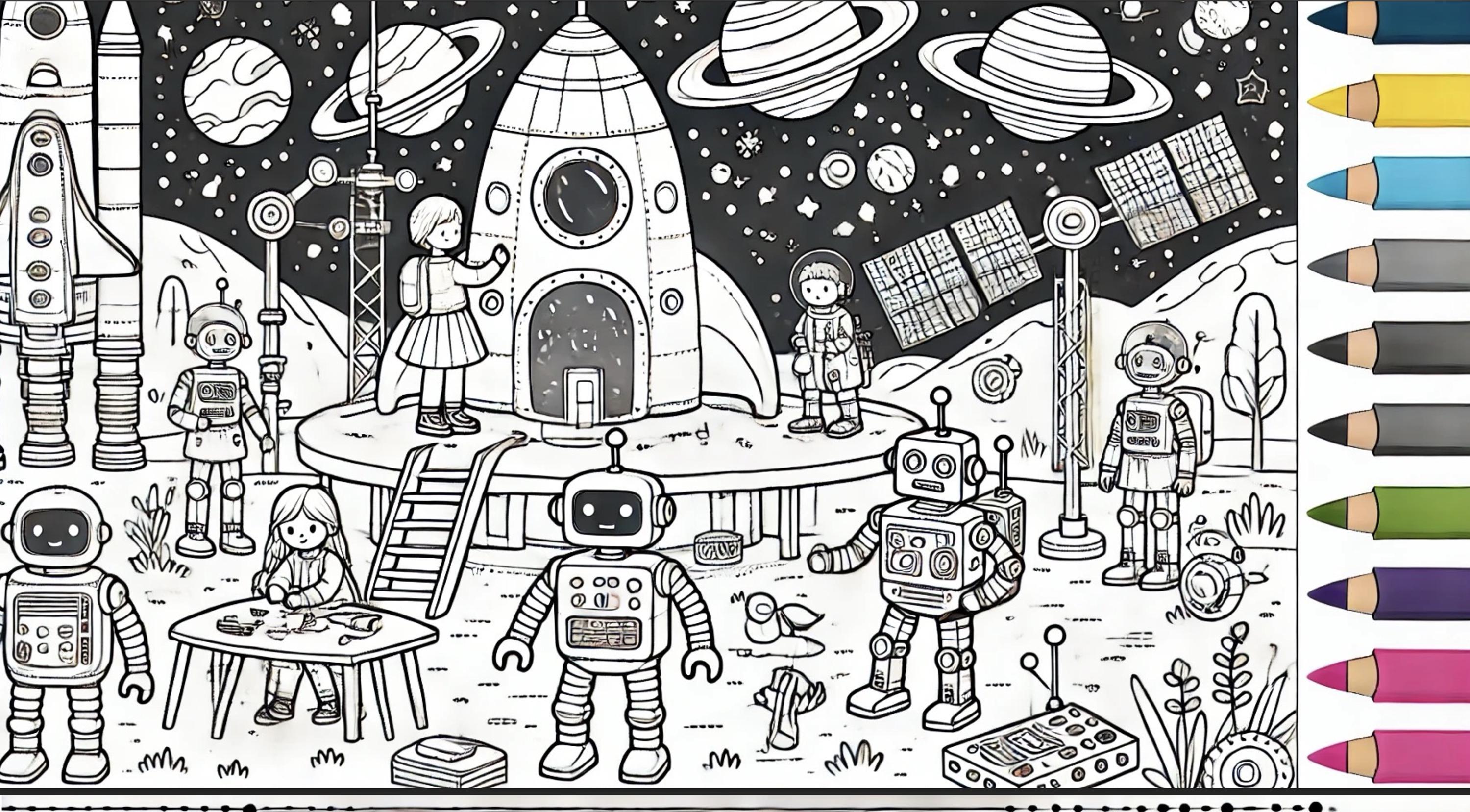 Tech Adventures Coloring Book for Kids - Etsy