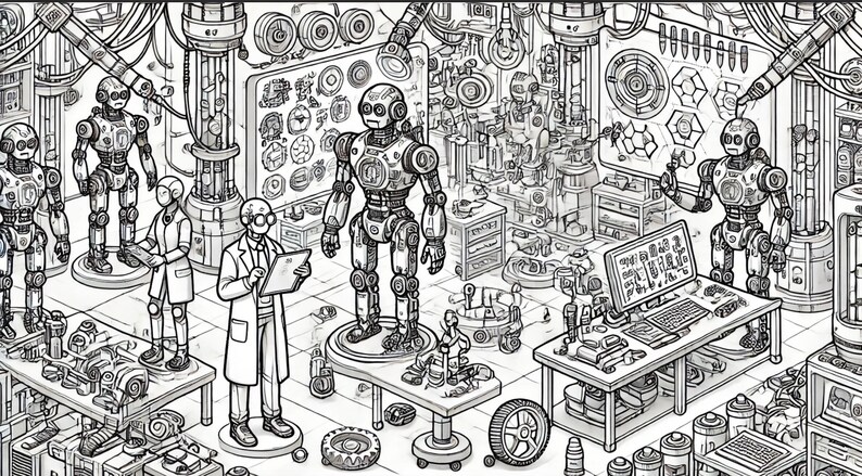 Tech Adventures Coloring Book for Kids - Etsy