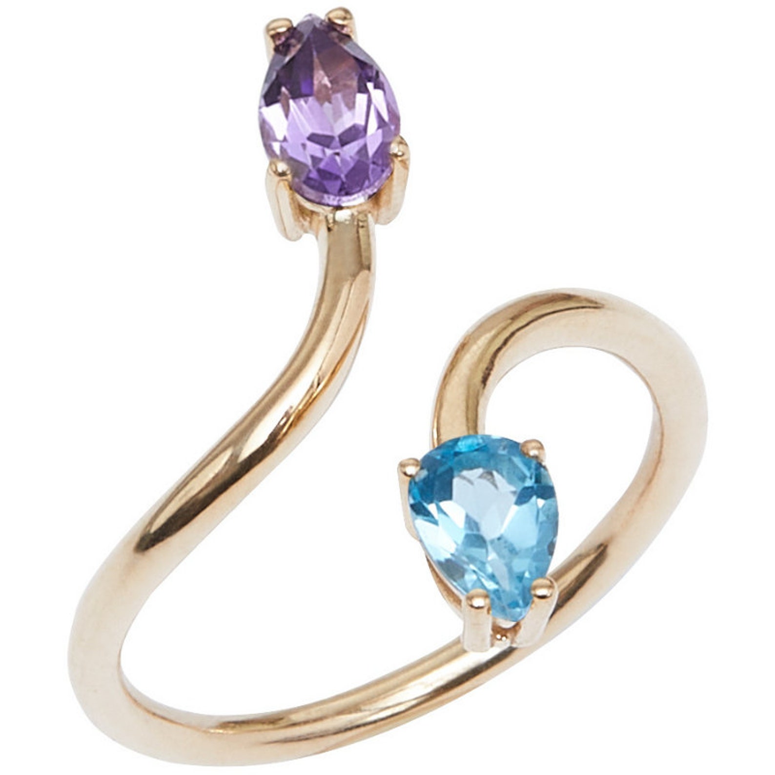 Lady 14K Gold Multi-stone Ring With Real Gemstones citrine - Etsy