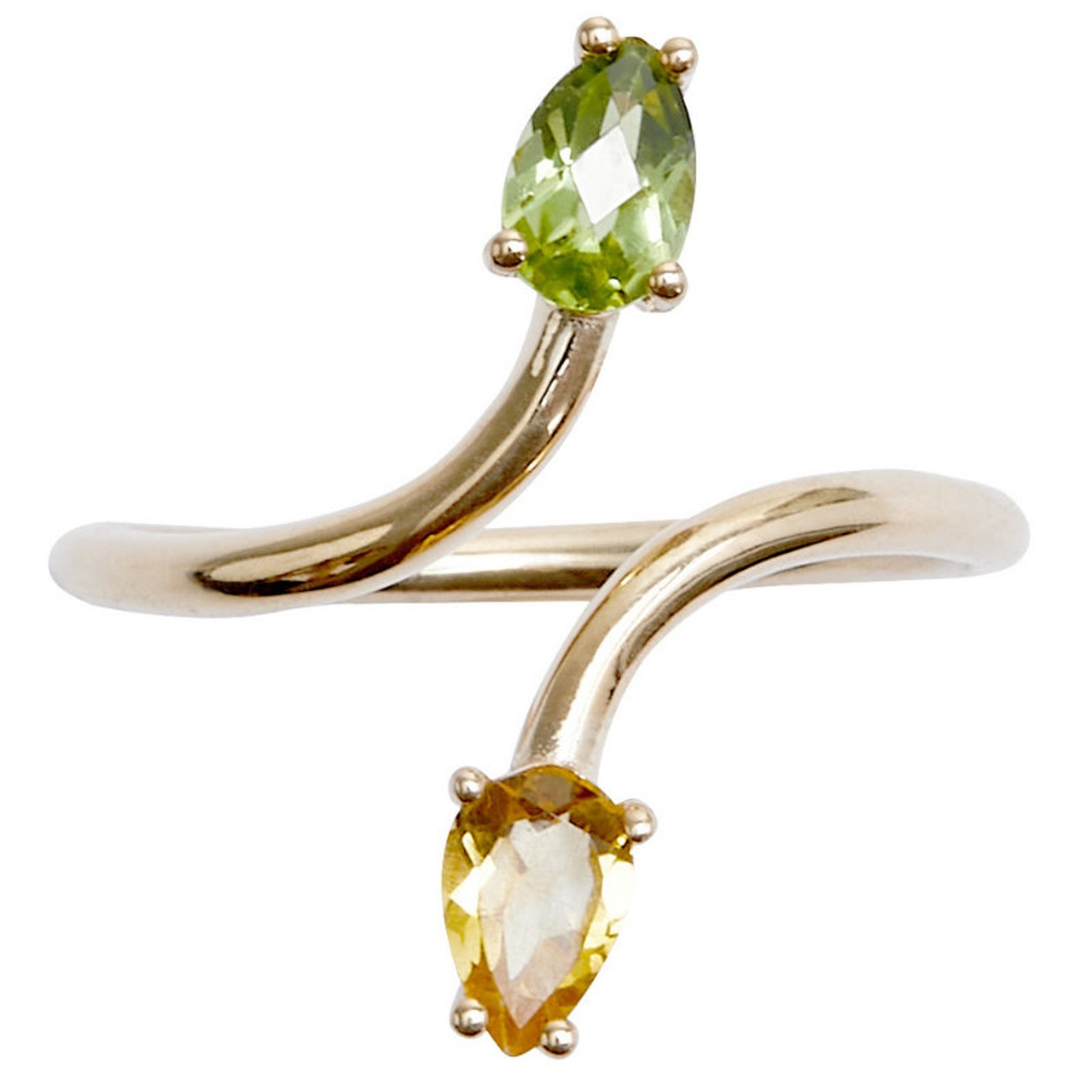 Lady 14K Gold Multi-stone Ring With Real Gemstones citrine - Etsy