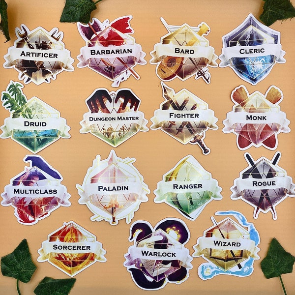 Dungeons and Dragons Class Stickers - Etsy